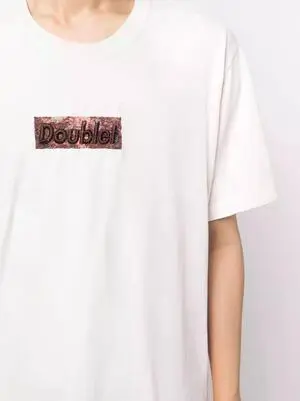 DOUBLET Logo-patch Cotton T-shirt - Neutrals