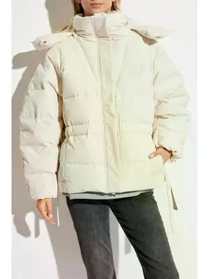 GANNI Embossed Logo Puffer Jacket