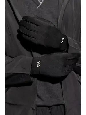 Y3 Logo Print Gloves