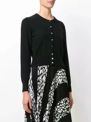 N.peal Cropped Contrast Button Cardigan