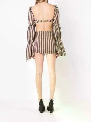 AMIR SLAMA Stripe-print Cropped Blouse