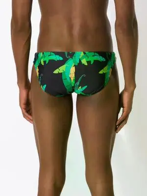 AMIR SLAMA Leaf-print Swimming Trunks