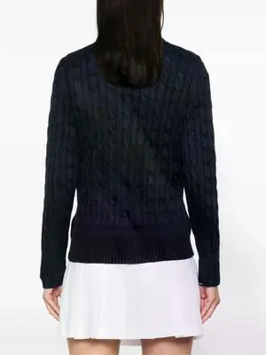 Ralph Lauren Cable-knit Cotton-blend V-neck Sweater