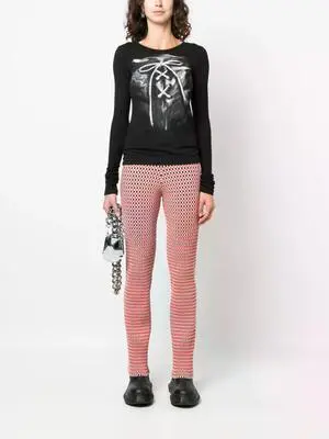 Rabanne Check-pattern Ribbed-knit Trousers