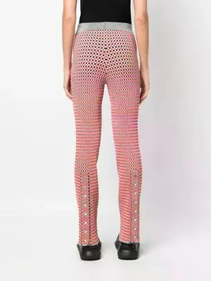 Rabanne Check-pattern Ribbed-knit Trousers