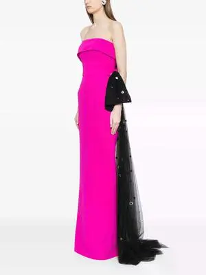 SAIID KOBEISY Bow Off-shoulder Gown