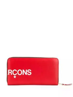 Comme Des Garçons Rectangular Logo Print Wallet - Red