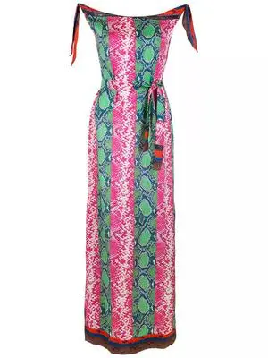 AMIR SLAMA Printed Silk Maxi Dress