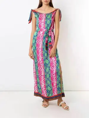 AMIR SLAMA Printed Silk Maxi Dress
