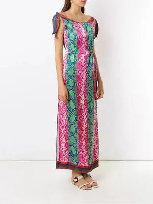 AMIR SLAMA Printed Silk Maxi Dress