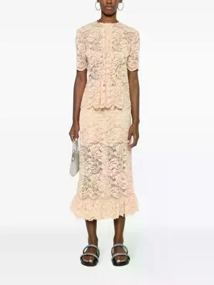 Rabanne Corded-lace Midi Skirt