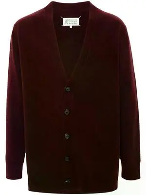 MAISON MARGIELA Washed Wool Cardigan - Red