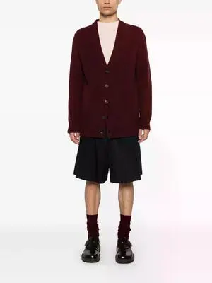 MAISON MARGIELA Washed Wool Cardigan - Red