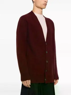 MAISON MARGIELA Washed Wool Cardigan - Red