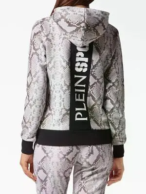 PLEIN SPORT Tiger Logo-patch Python-print Hoodie