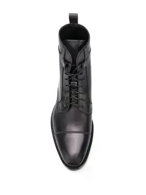 SCAROSSO Totò Nero Leather Ankle Boots - Black