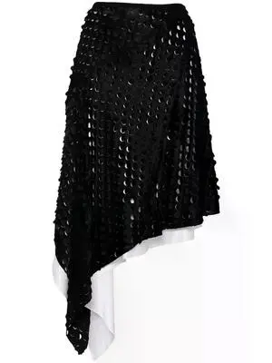 Helmut Lang Hole-punched Scarf Hem Skirt