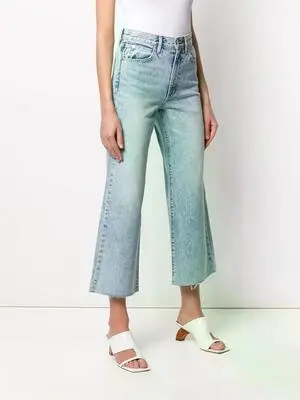 SLVRLAKE Mid-rise Cropped Wide Leg Jeans