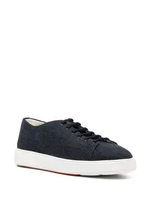 Santoni Logo-patch Lace-up Sneakers