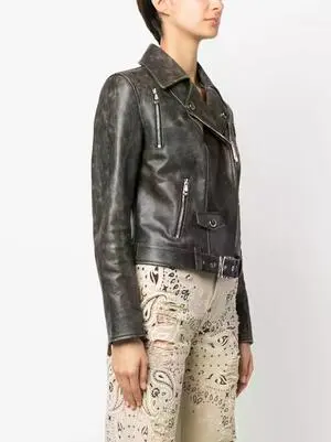 Philipp Plein Leather Biker Jacket