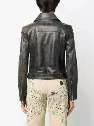 Philipp Plein Leather Biker Jacket