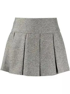 PATOU Pleated Virgin-wool Miniskirt