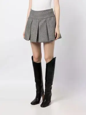 PATOU Pleated Virgin-wool Miniskirt