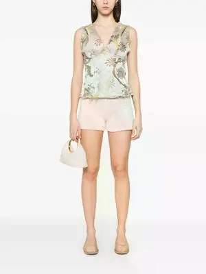 TWINSET Knitted Shorts With Oval T-buttons - Pink