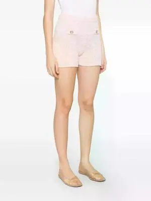 TWINSET Knitted Shorts With Oval T-buttons - Pink