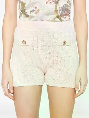 TWINSET Knitted Shorts With Oval T-buttons - Pink