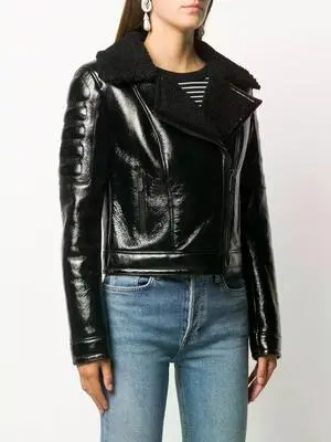 Philipp Plein Shearling-trimmed Moto Jacket