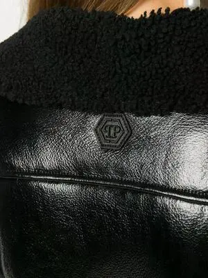 Philipp Plein Shearling-trimmed Moto Jacket