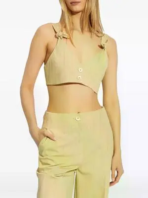 GANNI Knot-detail Cropped Top