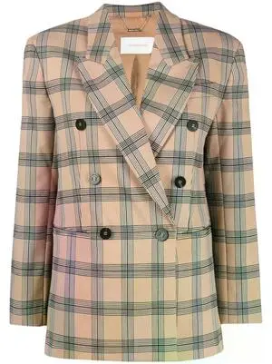 Zimmermann Luminosity Checked Double-breasted Blazer