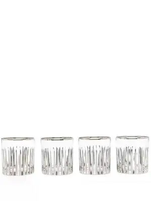 LES-OTTOMANS Platinum Glass Tumblers Set - Silver