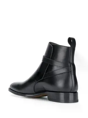 SCAROSSO Buckled Ankle Boots - Black