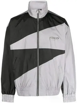 Kenzo Two-tone Logo-print Lightweight Jacket - Grey