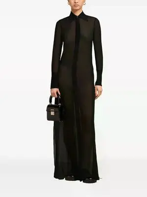 AMI Paris Sheer Silk Maxi Dress