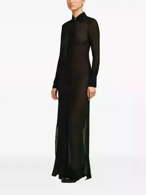 AMI Paris Sheer Silk Maxi Dress
