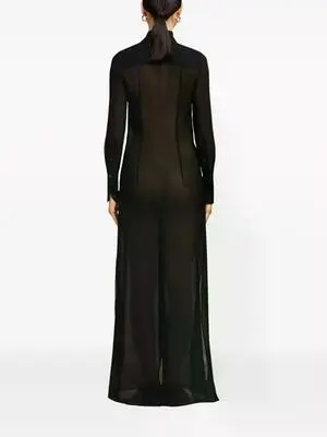 AMI Paris Sheer Silk Maxi Dress