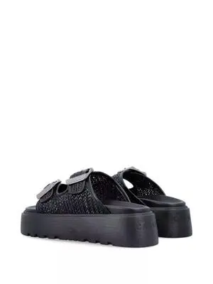 Casadei Plaid-embellished Platform Sandals