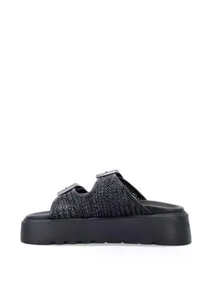 Casadei Plaid-embellished Platform Sandals