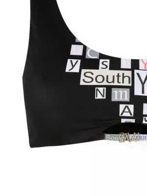 AMIR SLAMA Text-print Strappy Bikini