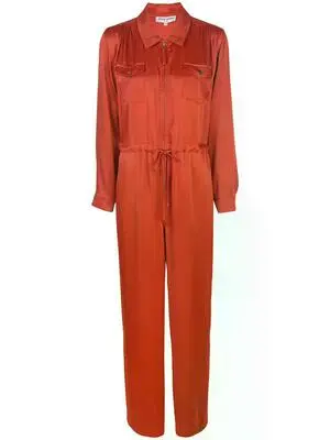Opening Ceremony Zip-front Long-sleeve Jumpsuit - Orange