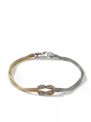 John Hardy 14kt Yellow Gold And Manah Double-row Bracelet - Silver