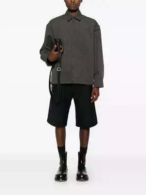 JIL SANDER Striped Wool Shirt Jacket