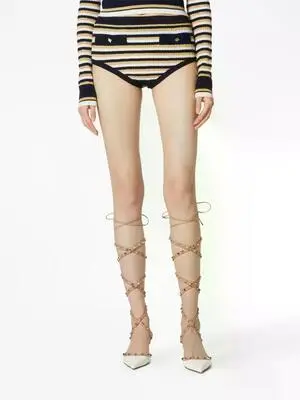Valentino Garavani Striped Lurex Mini Shorts