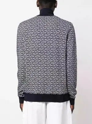 Balmain Monogram-intarsia Roll-neck Jumper