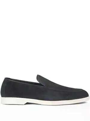 DOUCAL'S Suede Apron-toe Loafers