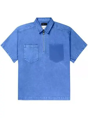 PURPLE BRAND Logo-embroidered Missing-pocket Polo Shirt